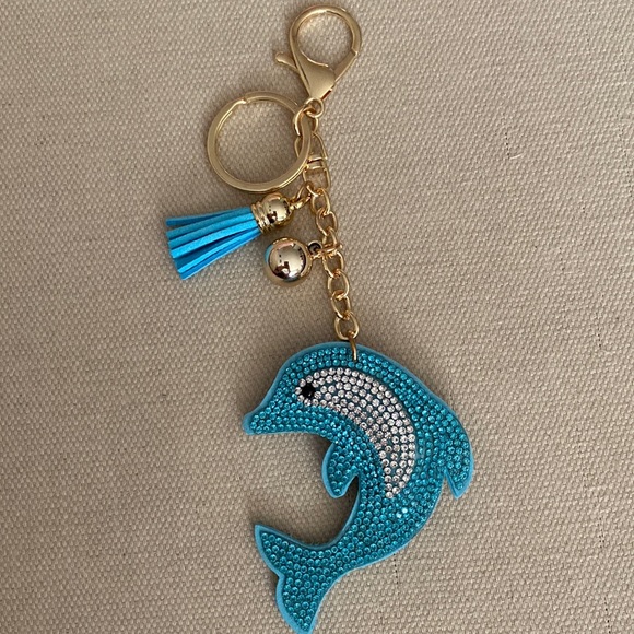 Accessories | New Blue Rhinestone Dolphin Keychain | Poshmark